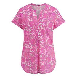 Peter Hahn - Bluse mit Rundhals-Ausschnitt, pink, Gr. 38 / S - Baumwolle