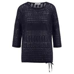 Peter Hahn - Shirt mit U-Boot-Ausschnitt, blau, Gr. 42 / M - Baumwolle