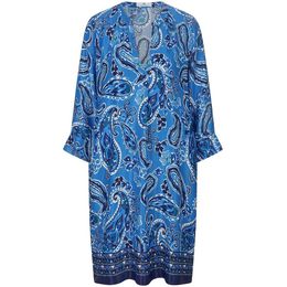 Peter Hahn - Kleid mit V-&Ouml;ffnung am Rundhals-Ausschnitt, blau, Gr. 38 / S