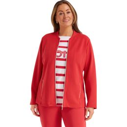 sheego Damen Shirtjacke mit Rei&szlig;verschluss erdbeere Gr&ouml;&szlig;e 58