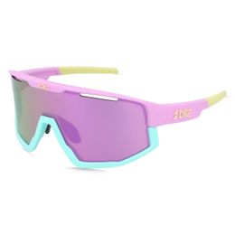 Bliz ZB7005 FUSION | Unisex-Sonnenbrille | Fassung: Randlos, Geometrisch, Kunststoff, Flieder Matt | Glasfarbe: Braun Spiegel Pink