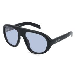 Prada PR C05S | Damen-Sonnenbrille | Fassung: Vollrand, Geometrisch, Acetat, Schwarz | Glasfarbe: Blau