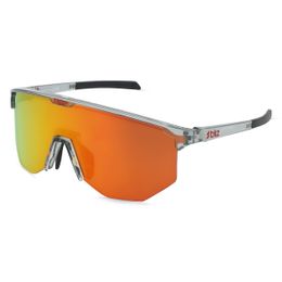 Bliz ZB7010 HERO | Unisex-Sonnenbrille | Fassung: Randlos, Eckig, Kunststoff, Grau Transparent | Glasfarbe: Rot