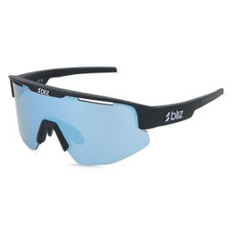 Bliz ZB7007 MATRIX SMALL | Unisex-Sonnenbrille | Fassung: Randlos, Geometrisch, Kunststoff, Schwarz Matt | Glasfarbe: Grau Spiegel Blau