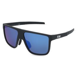 Bliz ZB7019 A003 | Unisex-Sonnenbrille | Fassung: Vollrand, Quadratisch, Kunststoff, Schwarz Matt | Glasfarbe: Blau