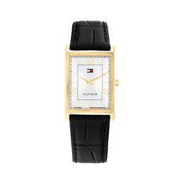 Quarzuhr Tommy Hilfiger "Ben", schwarz, goldfarben, Armbanduhren, Herren, Quarzuhr, Armbanduhr, Herrenuhr, Lederarmband, analog