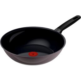 Wok Tefal "Ceramic Control Grey", grau, B:29,8cm H:10,9cm L:47,6cm &Oslash;:28cm, Pfannen, Wok, Keramikbeschichtung, Induktion, Thermo-Signal Temperaturanzeiger