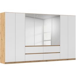 Dreht&uuml;renschrank Rauch "Schrank Garderobe MAINZ Breiten 91/136/181/226/271/315/360, H&ouml;he 210cm", eiche artisan, alpinwei&szlig;, B:360cm H:210cm T:54cm, Holzwerkstoff, Schr&auml;nke, Dreht&uuml;renschrank, grifflose Front, Au&szlig;ent&uuml;ren mit Push-to-Open Funktion MADE IN GERMANY