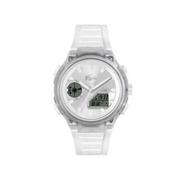 Chronograph Lacoste "LC33", transparent, silberfarben, Armbanduhren, Herren, Chronograph, Quarzuhr, Armbanduhr, Herrenuhr, Silikonarmband, analog, digital