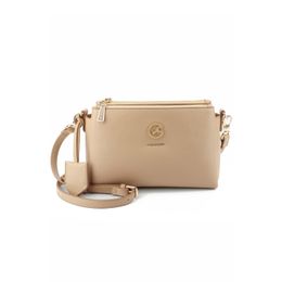 Schultertasche GATTINONI "Denise Soft Medium Crossbody Bag Damen", Damen, Gr. B/H/T: 7cm x 17cm onesize, natural, Polyurethan, Taschen Schultertasche, Schultertasche Damen, Abendtasche, Fashion, Lifestyle, Sale