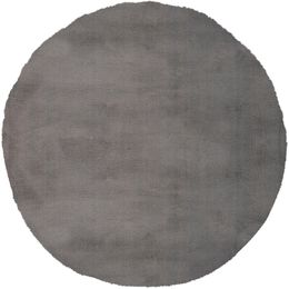 Teppich Kayoom "Chaplin 545", grau, H:22mm &Oslash;:80cm, Polyester, Teppiche, Teppich, Kurzflor, Modernes Muster, Uni, Fu&szlig;bodenheizungsgeeignet, Wohnzimmer