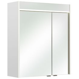 Spiegelschrank SAPHIR "mit Blende mit LED-Beleuchtung", wei&szlig; glanz, B:60cm H:70cm T:20cm, Holzwerkstoff, Schr&auml;nke, Spiegelschrank