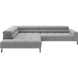 Ecksofa Home Affaire "Cleveland, L-Form, incl. Kopfteilverstellung, Breite 311 cm", silber, B:311cm H:71cm T:219cm, 95% Polyester, 5% Nylon, Sofas, Ecksofa, wahlweise elektrischer Sitzvorzug