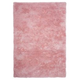 Hochflor-Teppich Kayoom "Dolphin 500", rosa, B:80cm H:35mm L:150cm, Polyester, Teppiche, Hochflor, Modernes Muster, Uni, Fu&szlig;bodenheizungsgeeignet, Wohnzimmer
