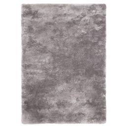 Hochflor-Teppich Kayoom "Dolphin 500", silber, B:120cm H:35mm L:170cm, Polyester, Teppiche, Hochflor, Modernes Muster, Uni, Fu&szlig;bodenheizungsgeeignet, Wohnzimmer