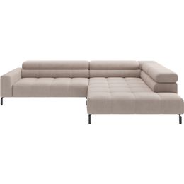 Ecksofa Home Affaire "Cleveland, L-Form, incl. Kopfteilverstellung, Breite 311 cm", taupe, B:311cm H:71cm T:219cm, 100% Polyester, Sofas, Ecksofa, wahlweise elektrischer Sitzvorzug