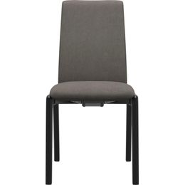 Polsterstuhl stressless "Laurel", braun (mole dinamica, schwarz), B:57cm H:92cm T:59cm, Microfaser DINAMICA (88% Polyester, 12% Polyurethan), St&uuml;hle, Polsterstuhl, Low Back, Gr&ouml;&szlig;e M, mit abgerundeten Beinen in Schwarz