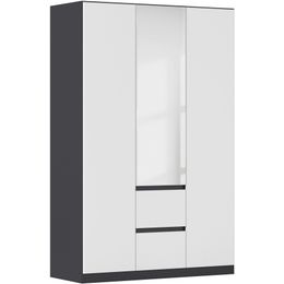 Dreht&uuml;renschrank Rauch "Schrank Garderobe MAINZ Breiten 91/136/181/226/271/315/360, H&ouml;he 210cm", graumetallic, alpinwei&szlig;, B:136cm H:210cm T:54cm, Holzwerkstoff, Schr&auml;nke, Dreht&uuml;renschrank, grifflose Front, Au&szlig;ent&uuml;ren mit Push-to-Open Funktion MADE IN GERMANY
