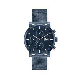 Multifunktionsuhr Lacoste "Replay", blau, silberfarben, Armbanduhren, Damen, Quarzuhr, Armbanduhr, Herrenuhr, Edelstahlarmband, analog