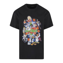 T-Shirt "Upscale by Mister Tee Herren Space Jam Teamwork Oversize Tee", Damen, Gr. M, schwarz, 100% Baumwolle, UPSCALE BY MISTER TEE, bedruckt, oversize, Rundhals, Shirts T-Shirt