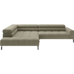 Ecksofa Home Affaire "Cleveland, L-Form, incl. Kopfteilverstellung, Breite 311 cm", oliv, B:311cm H:71cm T:219cm, 100% Polyester, Sofas, Ecksofa, wahlweise elektrischer Sitzvorzug