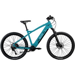 E-Bike agon "Alpha" Gr. 48, blau (t&uuml;rkisblau), Elektrofahrr&auml;der, 48cm, 27,5 Zoll (69,85cm), Pedelec, Elektrofahrrad f&uuml;r Damen u. Herren, MTB