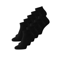 Jack & Jones Sneakersocken JACK & JONES "JACDONGO SOCKS 10 PACK NOOS", Herren, schwarz detail:schwarz, schwarz, schwarz, schwarz, schwarz, schwarz, schwarz, schwarz, schwarz, Baumwollmischung, unifarben, normal, Socken Sneakersocken, Baumwollmischung, Einheitsgr&ouml;&szlig;e