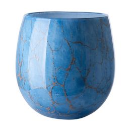 Tischvase Fink "COSMIC", blau, goldfarben, B:19cm H:22cm T:19cm &Oslash;:19cm, Vasen