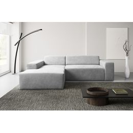 Ecksofa WERK2 "Zeus-L Breite: 253 cm, modern & zeitlos, bequemes Sofa", silbergrau, B:253cm H:70cm T:188cm, 92% Polyester, 8% Nylon, Sofas, Ecksofa, moderne Optik mit abgerundeten Kanten