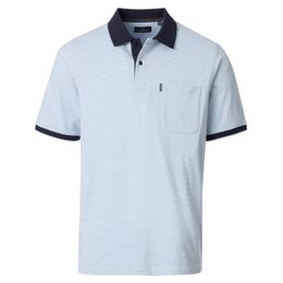 Poloshirt Casamoda "Casamoda Polo-Shirt gestreift", Damen, Gr. L, hellblau, 100% Baumwolle, Shirts