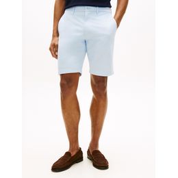 Chinoshorts Tommy Hilfiger "DENTON", Damen, Gr. 30, N-Gr, breezy blau, Web, Obermaterial: 97% Baumwolle, 3% Elasthan, gerade kniefrei, Hosen Chinoshorts, gerade Form, schlichtes Design