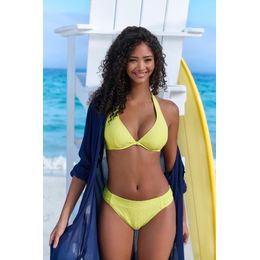 B&uuml;gel-Bikini-Top s.Oliver "Oana", Damen, Gr. 36, Cup E, limette, Microfaser, Strukturmuster, Bikini-Oberteile, mit Strukturmuster