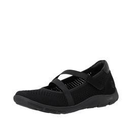 Riemchenballerina Remonte, Damen, Gr. 36, schwarz, Lederimitat, Textil, Basic, Schuhe Riemchenballerina, Klettschuh, Slipper mit Lite&acute;n Soft-Ausstattung