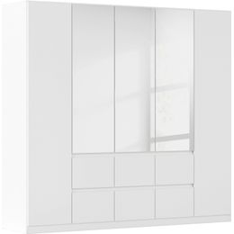 Dreht&uuml;renschrank Rauch "Schrank Garderobe MAINZ Breiten 91/136/181/226/271/315/360, H&ouml;he 210cm", alpinwei&szlig;, B:226cm H:210cm T:54cm, Holzwerkstoff, Schr&auml;nke, Dreht&uuml;renschrank, grifflose Front, Au&szlig;ent&uuml;ren mit Push-to-Open Funktion MADE IN GERMANY