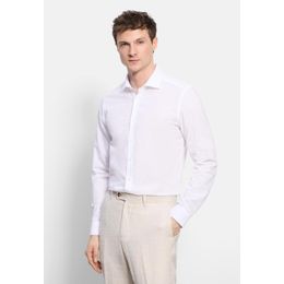 Businesshemd OLYMP "OLYMP Level Five garment washed, body fit, Kent", Herren, Gr. 38, Normaler Arm, wei&szlig;, 100% Baumwolle, Hemden