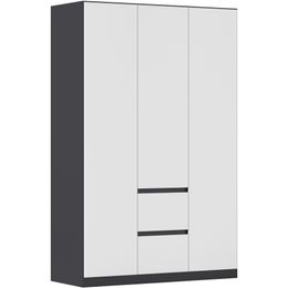 Dreht&uuml;renschrank Rauch "Schrank Garderobe MAINZ Breiten 91/136/181/226/271/315/360, H&ouml;he 210cm", graumetallic, alpinwei&szlig;, B:136cm H:210cm T:54cm, Holzwerkstoff, Schr&auml;nke, Dreht&uuml;renschrank, grifflose Front, Au&szlig;ent&uuml;ren mit Push-to-Open Funktion MADE IN GERMANY
