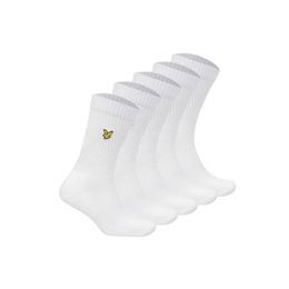 Lyle & Scott Kurzsocken LYLE & SCOTT "Socken Camdyn 5er Pack", Herren, Gr. 40-46, wei&szlig;, Obermaterial: 68% Baumwolle CO. 30% Polyester PES. 2% Elasthan EL., Socken