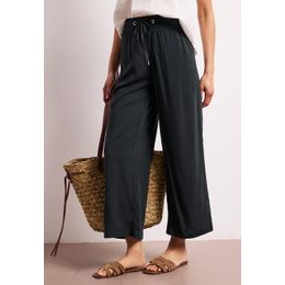 Culotte Street One, Damen, Gr. 32, L&auml;nge 26, pine grove gr&uuml;n, Stoff, 100% Viskose, unifarben, loose fit wadenlang, Hosen Culotte, High Waist