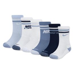 Socken Nike Sportswear "NHN 6PK SUPER SOFT MARL MICRO", M&auml;dchen, Gr. 27-34,5, hydrogen blau, Obermaterial: 70% Viskose, 25% Polyester, 5% Elasthan, Socken Socken, 6er-Pack, f&uuml;r den Alltag, mit Viskose-Anteil, elastische Fasern