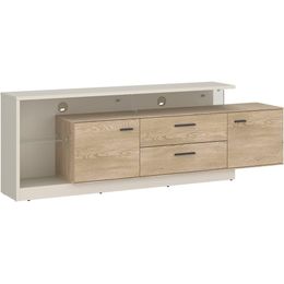 Lowboard Home Affaire "LAGOON", natur, B:191,5cm H:66cm T:39,9cm, Holzwerkstoff, Sideboards, Lowboard, modernes Lowboard, Breite ca.191,5 cm, 2 T&uuml;ren und 2 Schubkasten