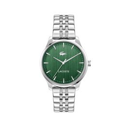 Quarzuhr Lacoste "Lisbon", silberfarben, schwarz, Armbanduhren, Damen, Quarzuhr, Armbanduhr, Herrenuhr, Edelstahlarmband, analog
