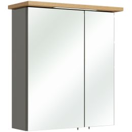Spiegelschrank SAPHIR "mit LED-Beleuchtung und T&uuml;rd&auml;mpfer", grau, B:60cm H:72cm T:20cm, Holzwerkstoff, Schr&auml;nke, Spiegelschrank