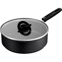 Schmorpfanne Tefal "Excell'Cook", schwarz, B:25,4cm H:11,7cm L:41,6cm &Oslash;:24cm, Pfannen, Schmorpfanne, leistungsstarke Antihaftbeschichtung, Induktion, metallspatelsicher