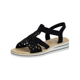 Riemchensandale Rieker "Rieker Sandalen Textil", Damen, Gr. 39, schwarz, Textil, Schuhe Riemchensandale