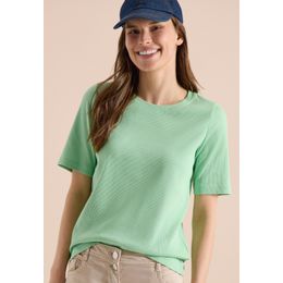 T-Shirt Cecil, Damen, Gr. L (42), juicy lime, Web, 95% Baumwolle, 5% Elasthan, unifarben, comfort fit normal, Rundhals, abgesteppt, Shirts T-Shirt, mit Rundhalsausschnitt