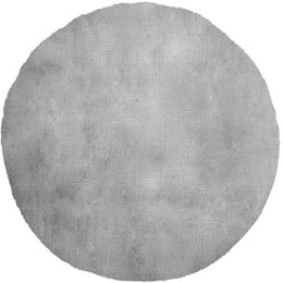 Teppich Kayoom "Chaplin 545", silber, H:22mm &Oslash;:80cm, Polyester, Teppiche, Teppich, Kurzflor, Modernes Muster, Uni, Fu&szlig;bodenheizungsgeeignet, Wohnzimmer