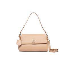 Schultertasche GATTINONI "Denise Flap Bag. Damen", Damen, Gr. B/H/T: 7cm x 21cm onesize, natural, Polyurethan, Taschen Schultertasche, Schultertasche Damen, Abendtasche, Fashion, Lifestyle, Sale