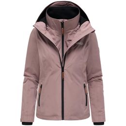 Outdoorjacke Marikoo "Erdbeere", Gr. M (38), mauve, Oberstoff: 100% Polyester, Futter: 100% Polyester, Wattierung: 100% Polyester, &Auml;rmelfutter: 100% Polyester, tailliert h&uuml;ftbedeckend, &Auml;rmel ohne &Auml;rmelschlitz Rippstrickb&uuml;ndchen kontrastfarben, Jacken Outdoorjacke, sportliche Funktionsjacke mit Kapuze