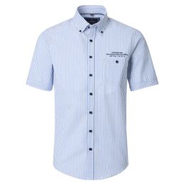Kurzarmhemd Casamoda "Casamoda Freizeithemd Kurzarm gestreift", Herren, Gr. 7XL, Normalgr&ouml;&szlig;en, blau, 100% Baumwolle, gestreift, l&auml;ssig geschnitten, Hemden