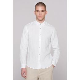 Langarmhemd CMPD, Herren, Gr. XXL, Normalgr&ouml;&szlig;en, wei&szlig;, Web, Material: 100% Leinen, bestickt, figurbetont normal, 1-Knopf-Manschette, Hemden, aus Leinen